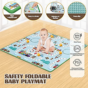 VANCLE Baby Playpen with Mat, Playpen for Babies and Toddlers, Large Baby Fence Play Area Baby Play Yards Play Pens for Kids Indoor & Outdoor Activity Center (50"x50", Gray)