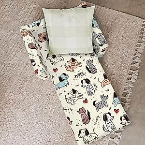 fond + found Kids Couch Sofa Bed, 2-in-1 Convertible Sofa to Lounger, Comfy Flip-Out Couch Chair Bed for Toddler Boys Girls (Beige-Dog)