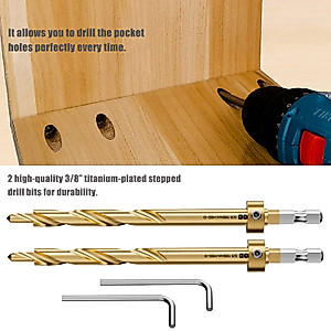 HOWOD Pocket Hole Jig Kit, Professional and Upgraded All-Metal Pocket Screw Jig.