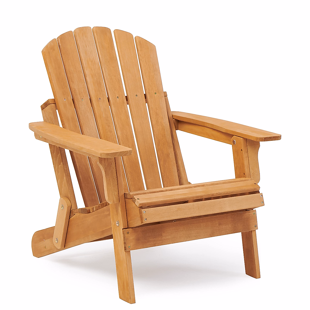 Oversize Wooden Folding Adirondack Chair, Half Pre-Assembled Wood Lounge Chair for Outdoor Patio Garden Lawn Backyard Deck Pool Beach Firepit