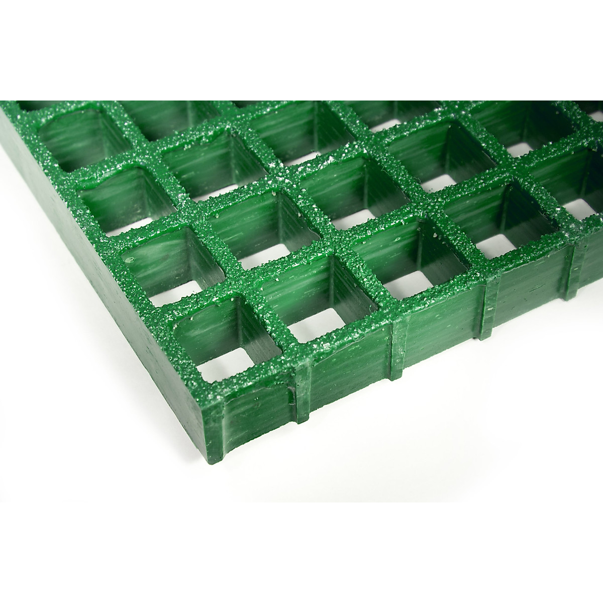 Fibergrate Corvex grating, Green, Grit-Top, 1-1/2 thick, 4' wide, 6' long, 1-1/2 x 1-1/2 Openings