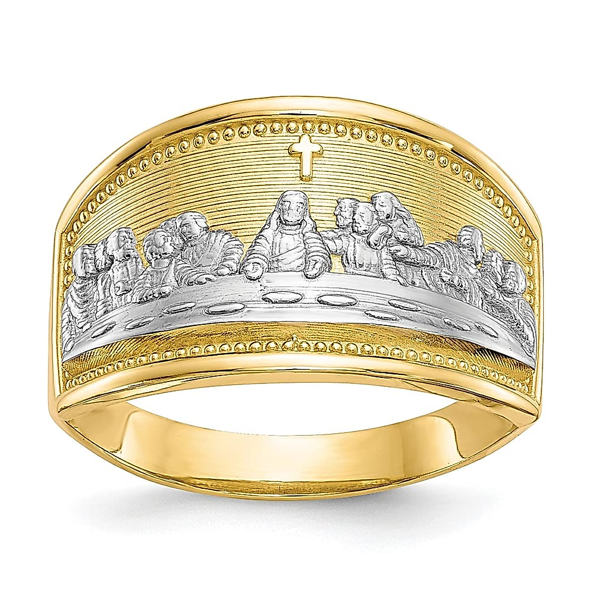 IceCarats 10K Yellow Gold Ladies Last Supper Ring Size 6