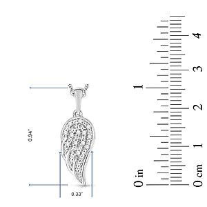 NATALIA DRAKE Guardian Angel Wings 1/10 Cttw Diamond Necklace for Women in Rhodium Plated 925 Sterling Silver