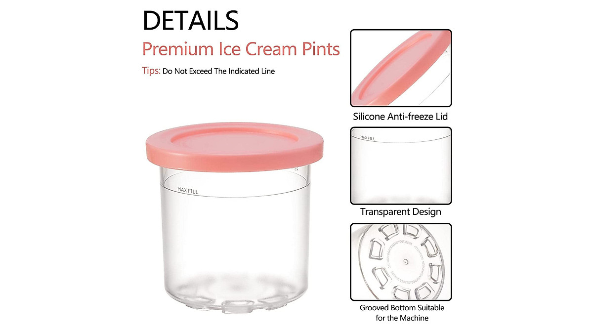KOISEA Ice Cream Pint Containers, for Ninja Creami Deluxe Containers ...