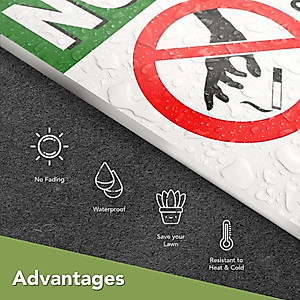 2 PC No Cigarette Butts Signs - 12 x 9 Coroplast No Butts Signage with Stake - No Littering Sign Outdoor - Please Do Not Throw Cigarette Butt Signs