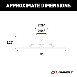 Lippert Hall Effect Ground Control 3.0 Rear Jack Footpad, 9" Diameter, Fits 2" I.D. Tube, Strong Black Powder-Coated Steel Construction, Easy Installation - 377962