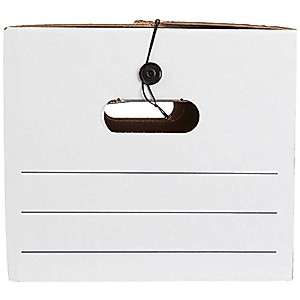 Amazon Basics Medium Duty Storage Filing Boxes with String & Button Closure - Pack of 12, Letter Size