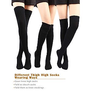 SATINIOR 1 Pair Non Slip Over Knee Socks Thigh High Socks Long Boot Stocking, 27.6 inch/ 70 cm