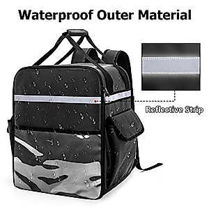 Trunab Insulated Food Delivery Backpack with 2 Side Support Boards and 3 Inner Spaces, Waterproof Delivery Bag Keep Hot/Cold for Bike Delivery, Uber Eats, PostMates, Outdoor Activities