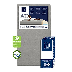 GAP babyGap TrueSleep 2-Stage Deluxe Crib and Toddler Mattress - Waterproof - GREENGUARD Gold Certified – Temperature Regulating – Moisture Wicking
