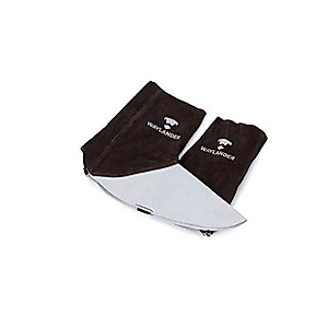 Waylander Leather Welding Spats - Cowhide Leather Shoe Boot Protectors Covers - Kevlar Stitched Low Top Gaiters with Elastic Band - SC0206