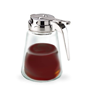 Glass Bottle Syrup Pitcher Honey Maple Syrup Dispenser Retracting Spout 12 oz