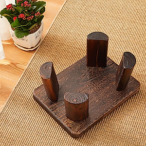 SINOBEST Wooden Stool, Rectangular Bedside Step Stool, Step Ladder for Kitchen & Bathroom, Foot Rest Stool Under Desk, Super Sturdy Hold Up to 500 LBS