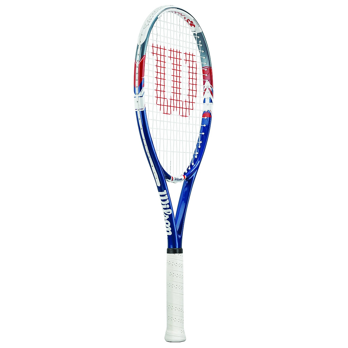 Wilson US Open Adult Recreational Tennis Racket - Grip Size 3 - 4 3/8", Red/White/Blue