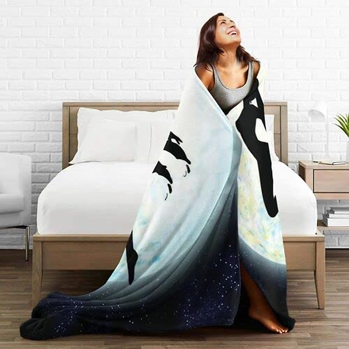 Sai.lor Moon Luna Cat Blanket Super Soft Plush Throw Blanket 60"X50" Cozy Fuzzy Bed Blankets Microfiber Flannel Blankets for Couch, Bed, Sofa