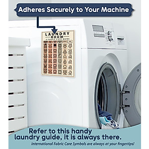 Laundry Symbols Guide Magnet - Laundry Magnets for Washing Machine - 6"x8" Helpful Laundry Magnets for Washing Machine, Laundry Guide Magnet for Home, Washing Machine Magnet Laundry Symbols Wall Art