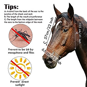 4 Pieces Horse Fly Mask with Ears Horse Supplies Face Covering Elasticity Smooth and Comfortable Horse Mask with UV Protection for Horses (Flower, Large)
