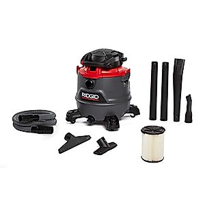 RIDGID 62723 Red 16 gallon RT1600 Wet/Dry Vacuum, Dark Gray and Red