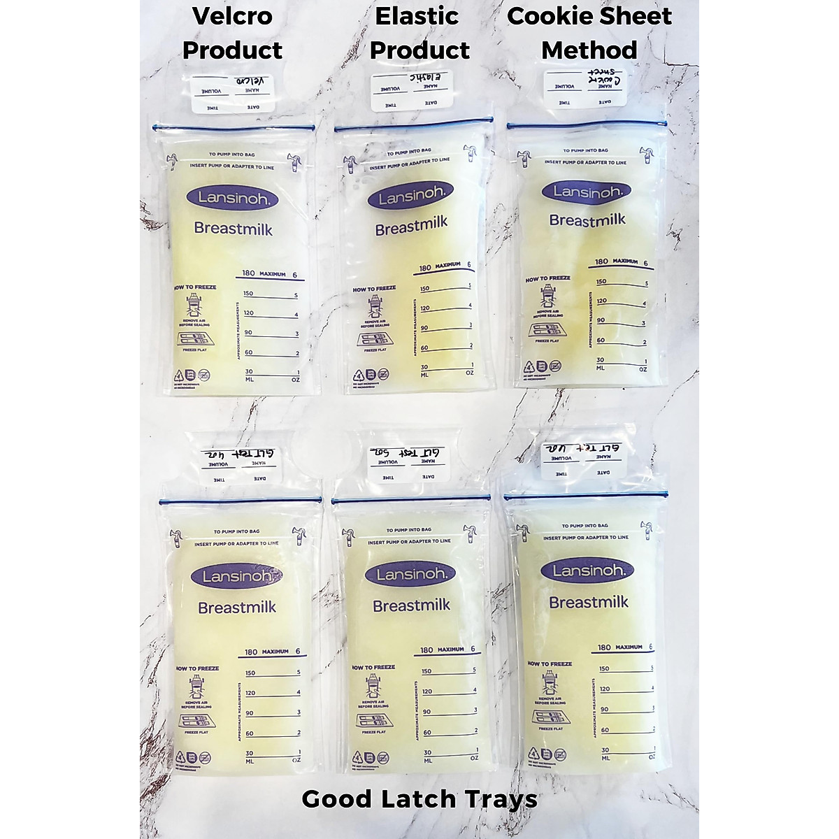 Magnetic Breastmilk Freeze Flat Trays - Breastpump Accessory to Freeze Breast Milk Storage Bags Flat - (for Lansinoh, Up&Up, & Avent, Starter Set (2-6oz))