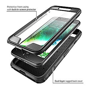 i-Blason Armorbox Case for iPhone SE 2022 (3rd Generation), [Built-in Screen Protector] Full-Body Rugged Holster Case for iPhone SE 2022/ iPhone SE 2020/ iPhone 8/7, Black