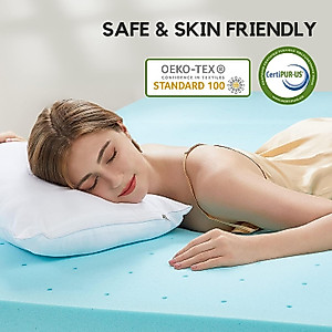 3 Inch Memory Foam Mattress Topper, Queen Mattress Topper Cooling Gel Ventilated Design, Bed Topper with CertiPUR-US Certified