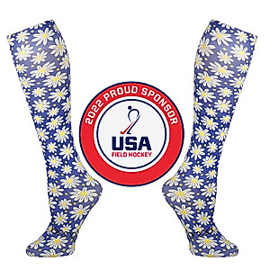 Hocsocx Daisy Socks Performance Liner Moisture-Wicking Protection for Field Hockey, Ice Hockey, and Soccer