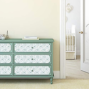 Con-Tact Brand Creative Covering, Self-Adhesive Shelf Liner, Multi-Purpose Vinyl Roll, Easy to Use and Apply, 18'' x 16', English Rose Blue