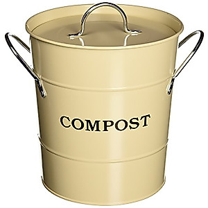 Exaco CPBS 01 1-Gallon 2-in-1 Indoor Compost Bucket, Oatmeal, Beige