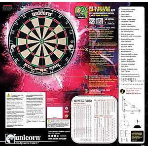 Unicorn Eclipse Pro Championship Edition Bristle Dartboard - PDC Endorsed, Ultra-Slim 30% Thinner Wire - Staple-Free Bullseye - Premium Self-Healing Sisal - High-Visibility Rotatable Number Ring