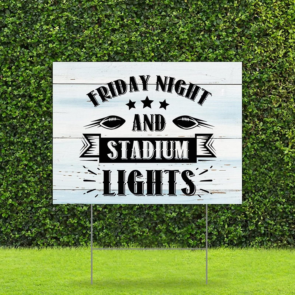 Garden Lawn Sign Friday Night and Stadium Lights Corrugated Yard Sign Funny Housewarming Gift Motivational Quotes for Garage Sales Rent Open House Construction 18"x24"