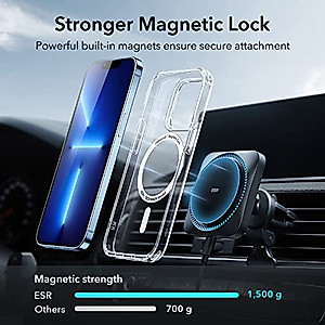 ESR for iPhone 13 Pro Max Phone Case, Compatible with MagSafe, Shockproof Military-Grade Protection, Yellowing Resistant, Magnetic Case for iPhone 13 Pro Max, Classic Hybrid Case (HaloLock), Clear