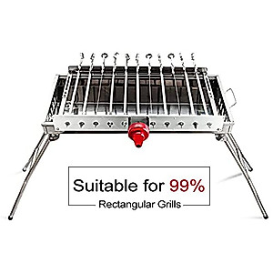 HAOONE Portable Battery Operated Automatic BBQ Grill Rotisserie with 11 Skewers
