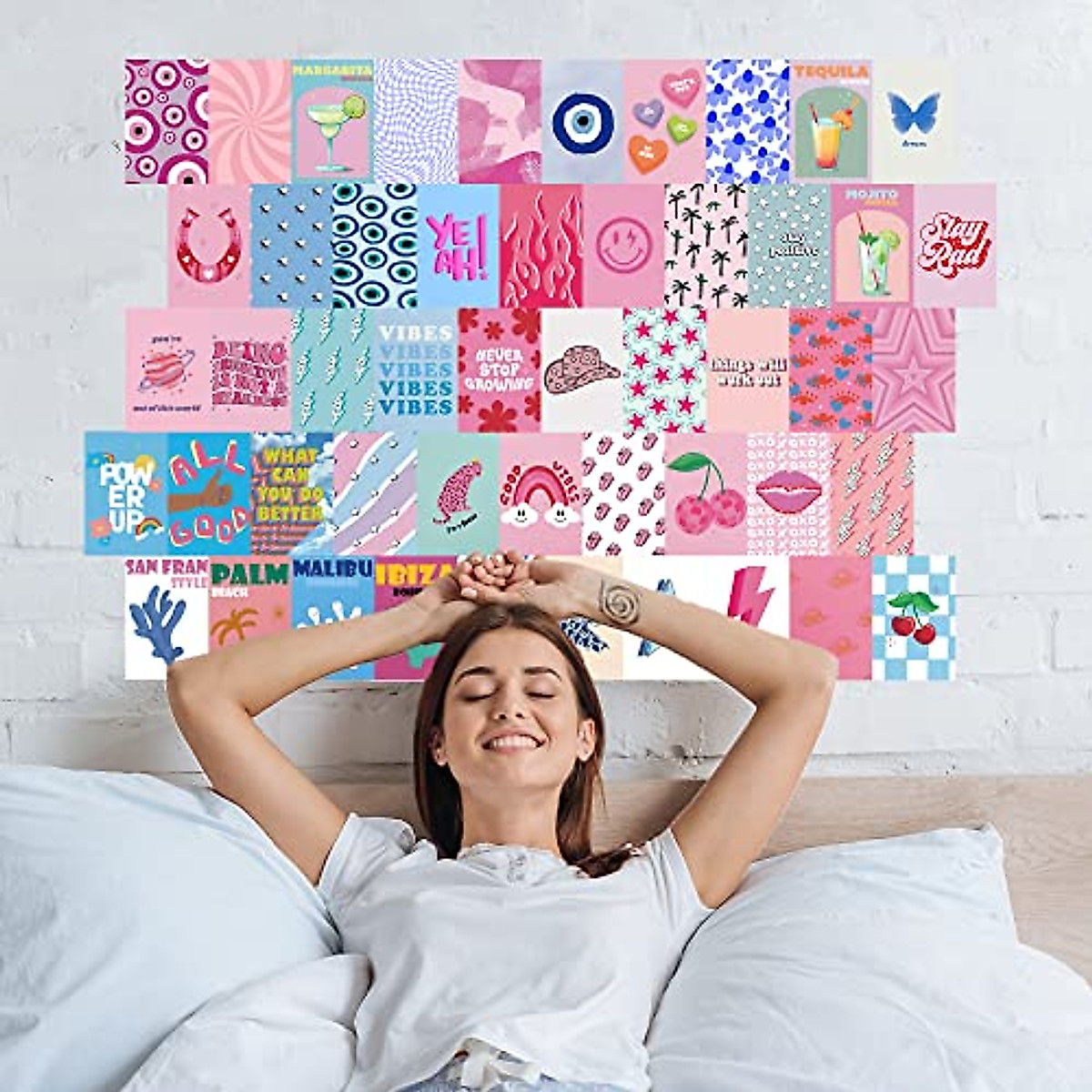 Preppy Room Decor Aesthetic Wall Collage Kit Pictures for Bedroom Wall Decor, Cute and Preppy Wall Decor Aesthetic Posters, Preppy Things for Teen Girls Trendy Stuff, Preppy Posters for Room Aesthetic (Preppy, 50pcs of 4x6inch)