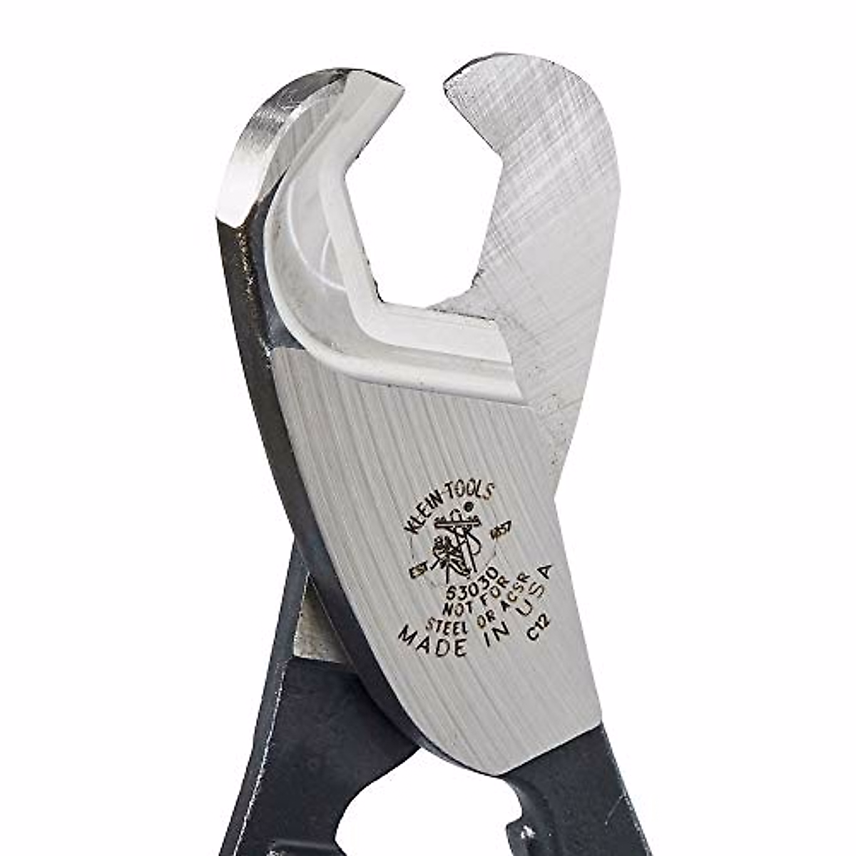 Klein Tools 63030 Cable Cutter, Coaxial Cable Cutter cuts up to 1-Inch Aluminum and Copper Coaxial Cable with One-Hand Shearing,Blue