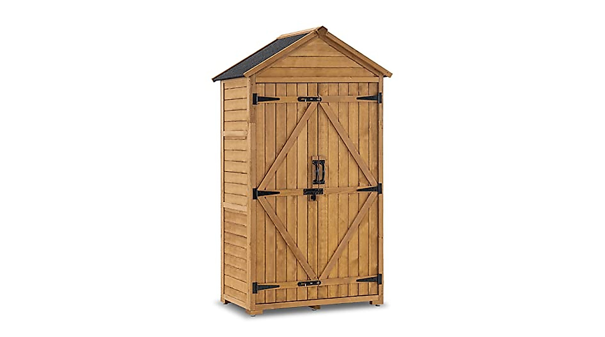 MCombo Outdoor Storage Cabinet - Rustic Weatherproof Garden Shed