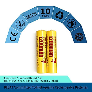 AAA Rechargeable Battery 1200mAh Triple AAA Batteries Rechargeable AAA Batteries AAA Size 8 Pack Triple A Batteries 1.2V Triple A Battery High Capacity 3a Batteries NiMH AAA Rechargable Batteries