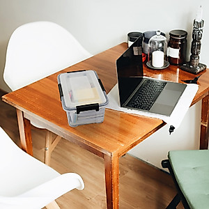 Morcte 6-Pack Clear Storage Box with Gasket Seal Lid, 12 Quart Plastic Gasket Box with Tight Latch and Seal, Stackable Nestable Tote Tub