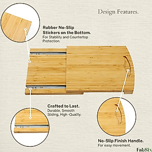 FabSix Bamboo Kitchen Appliance Slider for Counter - Small Appliance Slider - Under Cabinet Sliding Tray for Counter - Sliding Tray for Coffee Maker, Appliance Sliders for Kitchen Appliances.