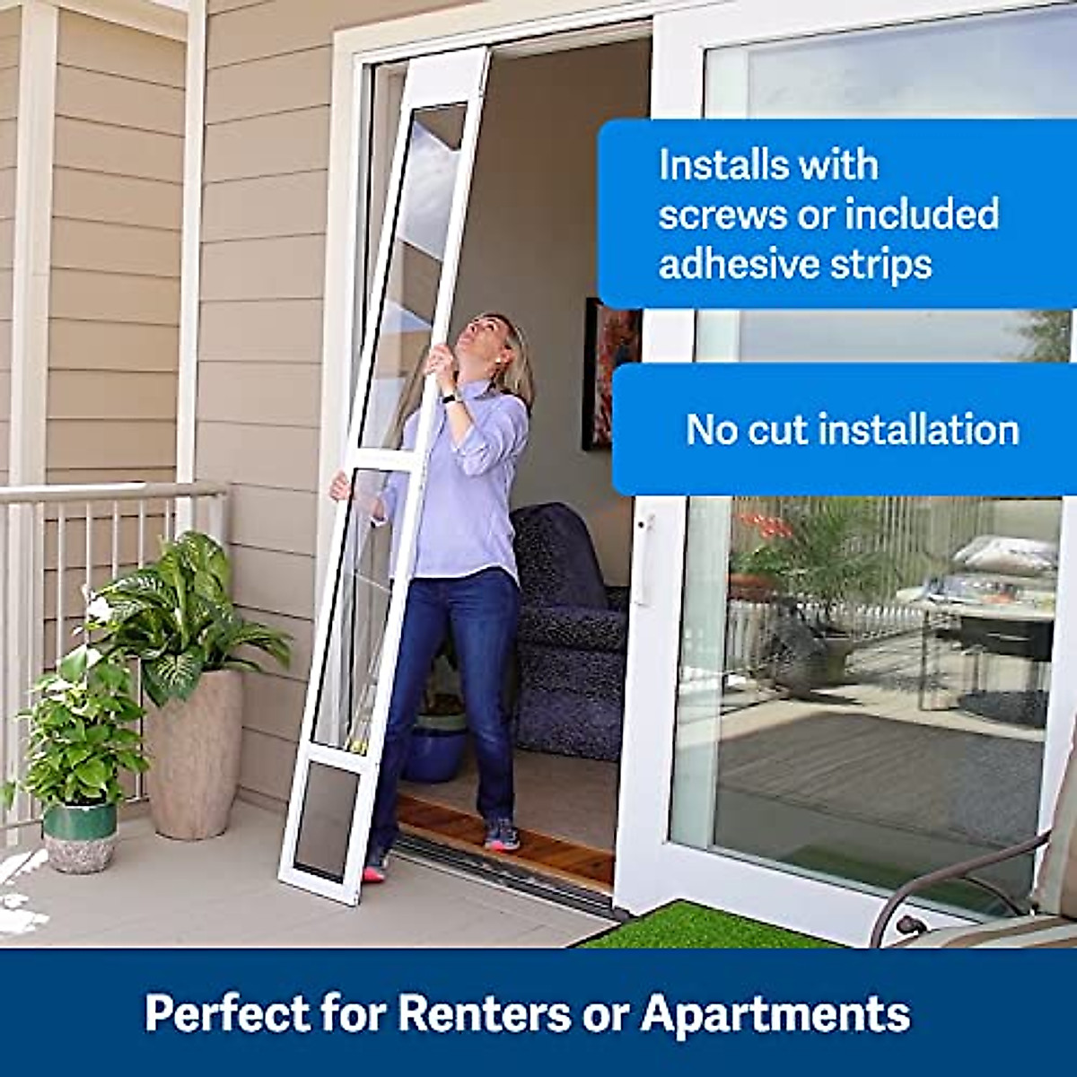 PetSafe Sliding Glass Cat and Dog Door Insert - Great for Rentals and Apartments - Small, Medium, Large Pets - No Cutting DIY Installation