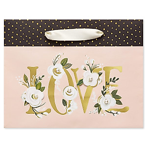 Papyrus 9" Medium Gift Bag (Love) for Weddings, Bridal Showers, Birthdays, Baby Showers and All Occasions (1 Bag)