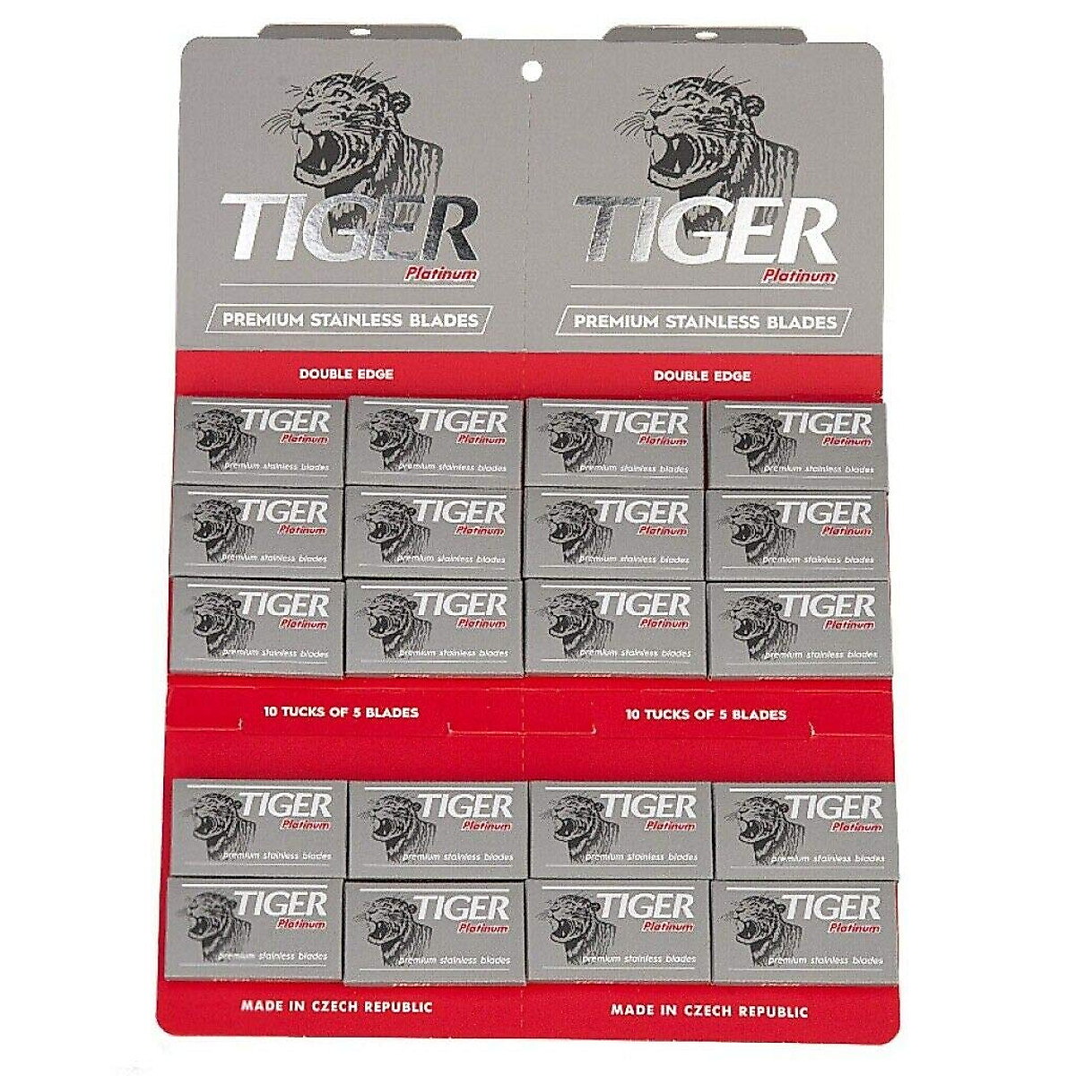100 Tiger Platinum Double Edge Razor Blades