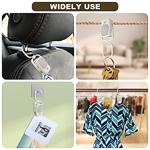 Vinbee 9 PCS Laundry Hooks with Clips Super Strong Plastic Home Travel Swivel Hanging Hanger Closet Organizer for Home and Travel, Clothespins Clip Hangers for Pants Hats Socks Gloves