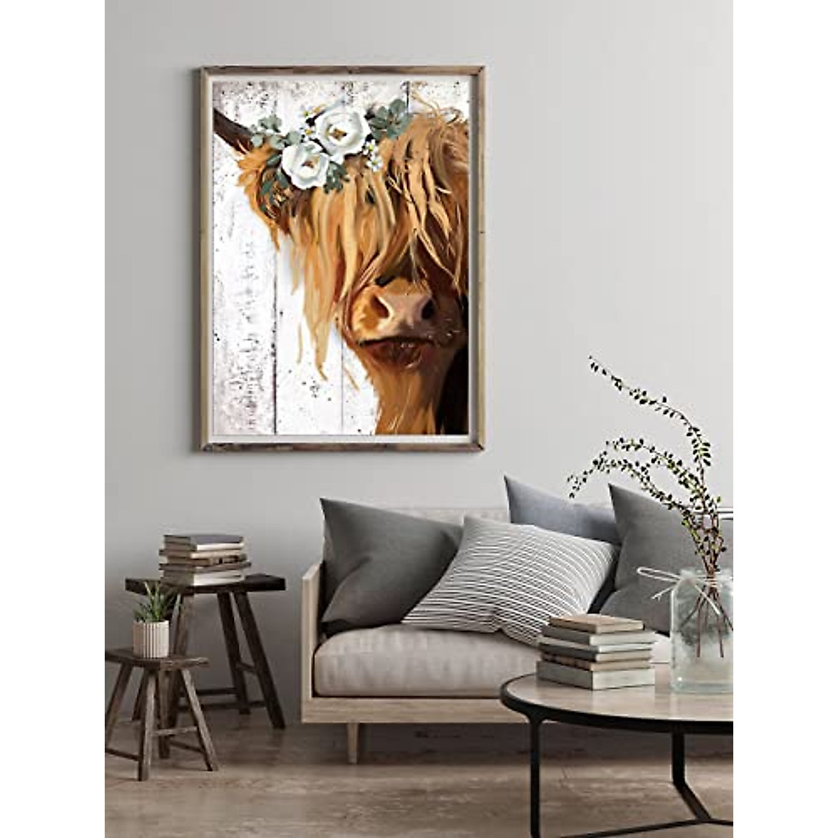 Paint by Numbers for Adults, Paint by Numbers for Kids Beginner Paint Canvas Oil Painting for Highland Cow Wall Art (Without Frame 15.7x19.7inch)