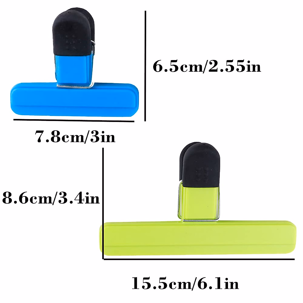 4 Pack Large Chip Bag Clip Food Bag Clip Plastic Heavy Seal Grip Used for Food Snack Storage in Various Sizes