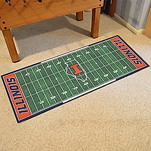 FANMATS 7541 Illinois Illini Field Runner Rug - 30in. x 72in.