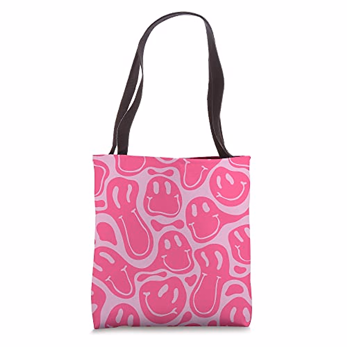 aesthetic trippy pink liquid swirl dripping smile face Tote Bag