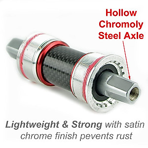 OMNI Racer Worlds LIGHTEST Cromoly Steel Ti Ceramic JIS Square Taper Bottom Bracket: English 68mm: Lengths: 103-127mm (English 68x122.5mm)