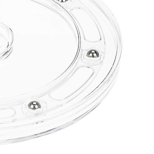Quluxe 6 Inch Lazy Susan, White Turntable Base, Acrylic Revolving Display Storage Tray for Spice Rack Table Cake Kitchen Pantry Decorating