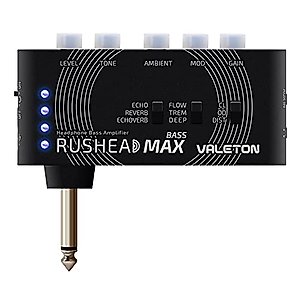Valeton Rushead Max Bass USB Chargable Portable Pocket Bass Headphone Amp Carry-On Bedroom Plug-In Multi-Effects