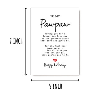 To My Pawpaw - Pawpaw Birthday Card - Pawpaw Is The Greatest Gifts In My Life - Birthday Card For Pawpaw - Gift For Pawpaw Card- Christmas Gifts For Pawpaw